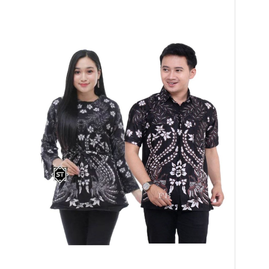 Jual Sepasang Atasan Baju Batik Pria Wanita Masakini Katun Premium ...