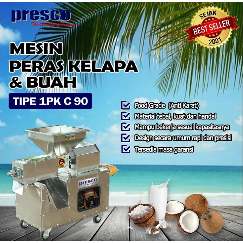 Jual PRESCO Mesin Peras Kelapa dan Buah Type 1 PK C 90 NR Pengerak Bensin | Shopee Indonesia