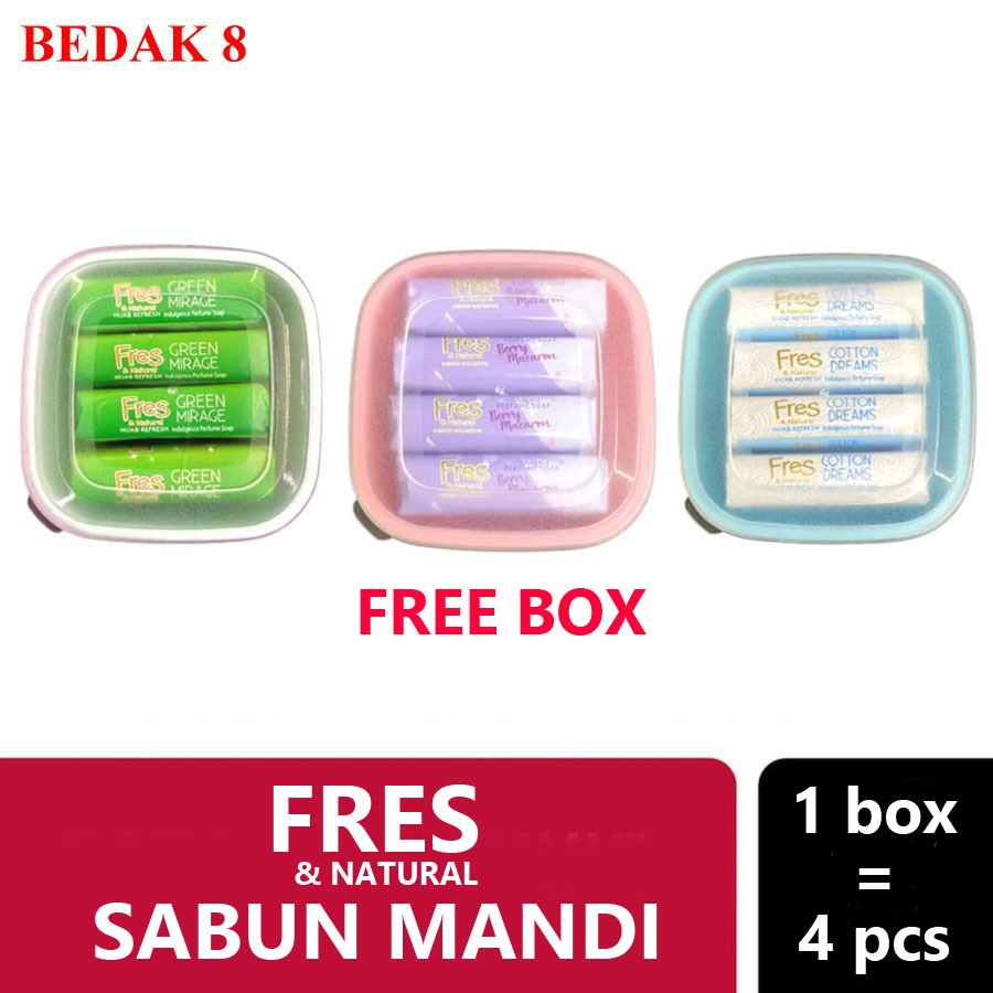 Jual [4 Pcs] Sabun Mandi Batang Fres & Natural FREE box | Shopee Indonesia