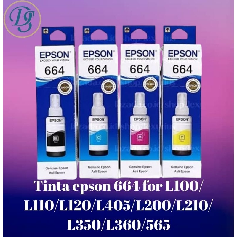 Jual 1SET TINTA PRINTER EPSON 664 ORIGINAL FOR L100 L110 L120 L360 ISI 4 WARNA | Shopee Indonesia