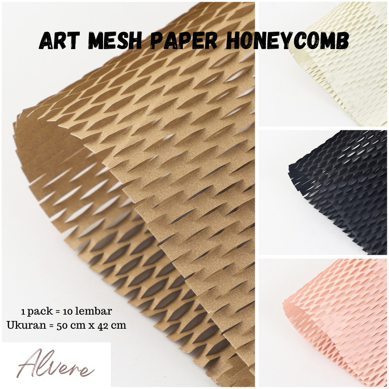 Jual [10 Lembar] Art Mesh Paper Honeycomb Kertas Anyam Flower Wrapping ...