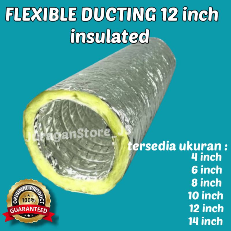 Jual Aluminium selang flexible ducting 12 inch isolasi glasswool ...