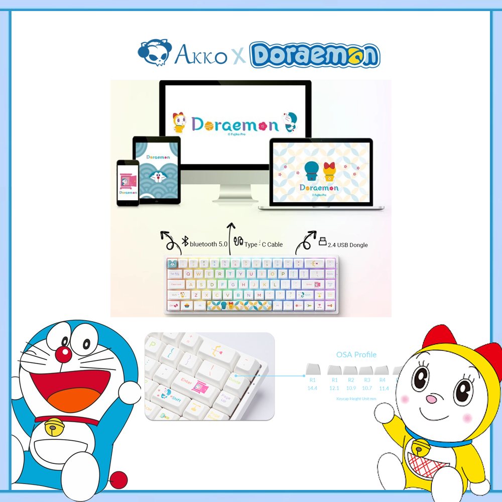 Jual Akko Doraemon Rainbow 3068B Gaming Keyboard | Shopee Indonesia