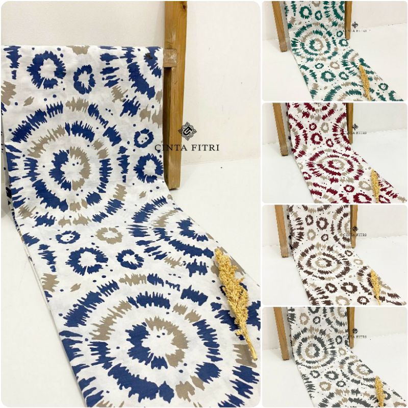 Jual kain batik printing soft pastel motif shibori bahan teteron rayon ...