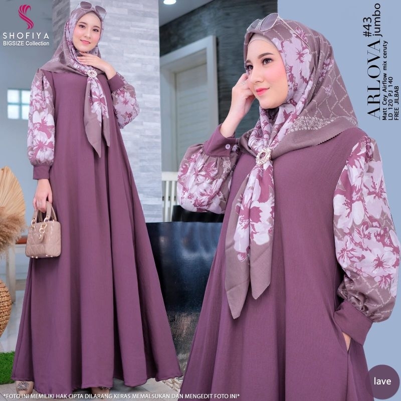 Jual gamis plus hijab arlova series //shofiya MAXY (sakura) | Shopee ...