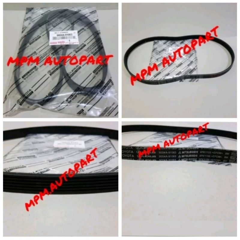 Jual tali kipas van fan belt agya ayla calya sigra 6pk 1155 import 9004A-91063 | Shopee Indonesia