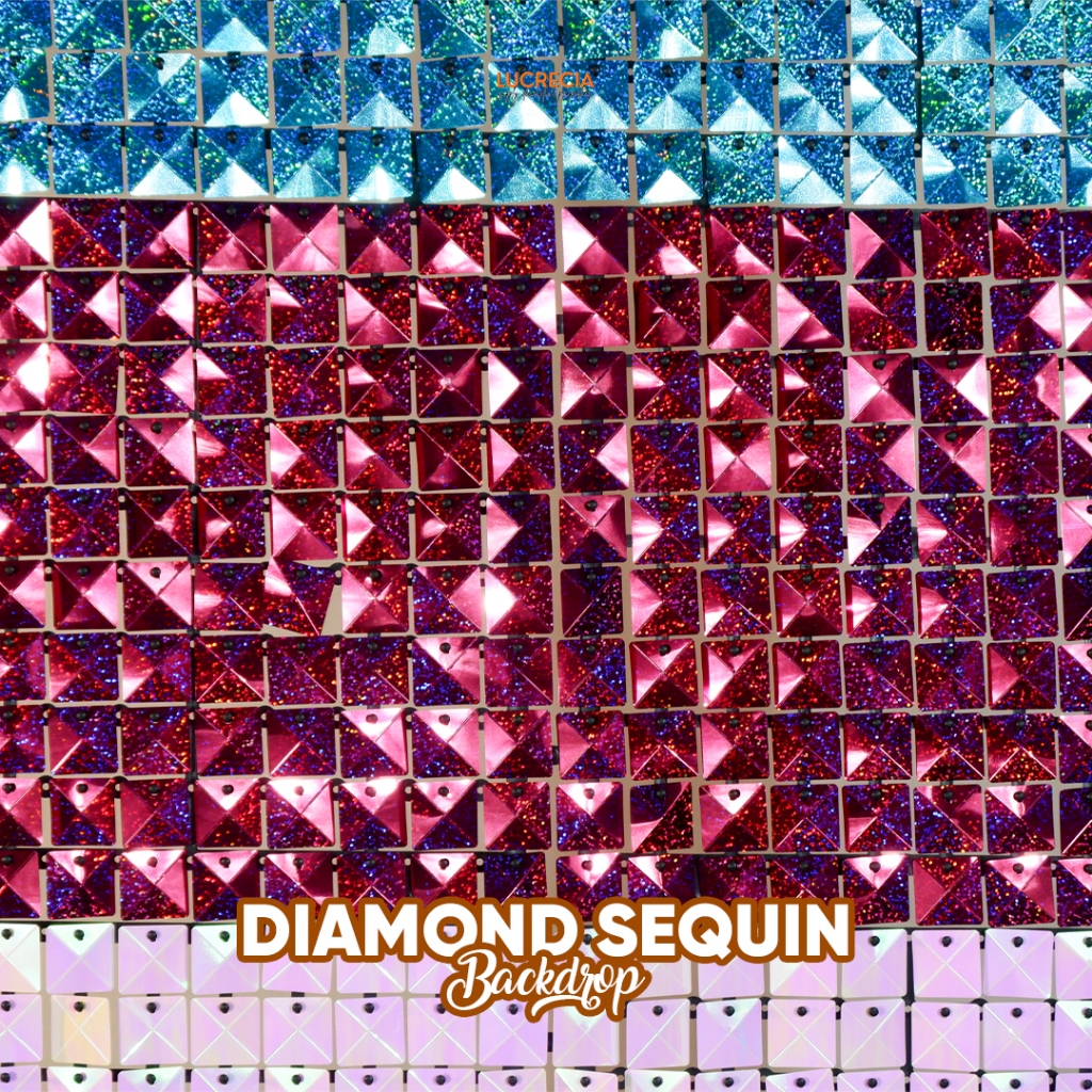 Jual Diamond sequin backdrop tile wall panel 5 pcs square kotak ...