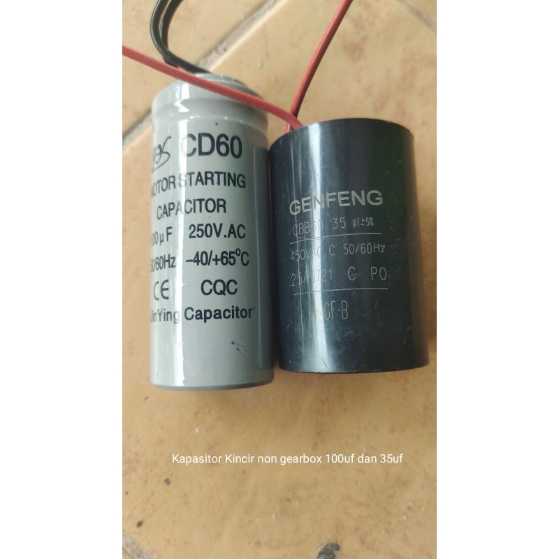 Jual Kapasitor Kincir tambak tanpa gearbox type 100uf dan 35uf (1 set ...