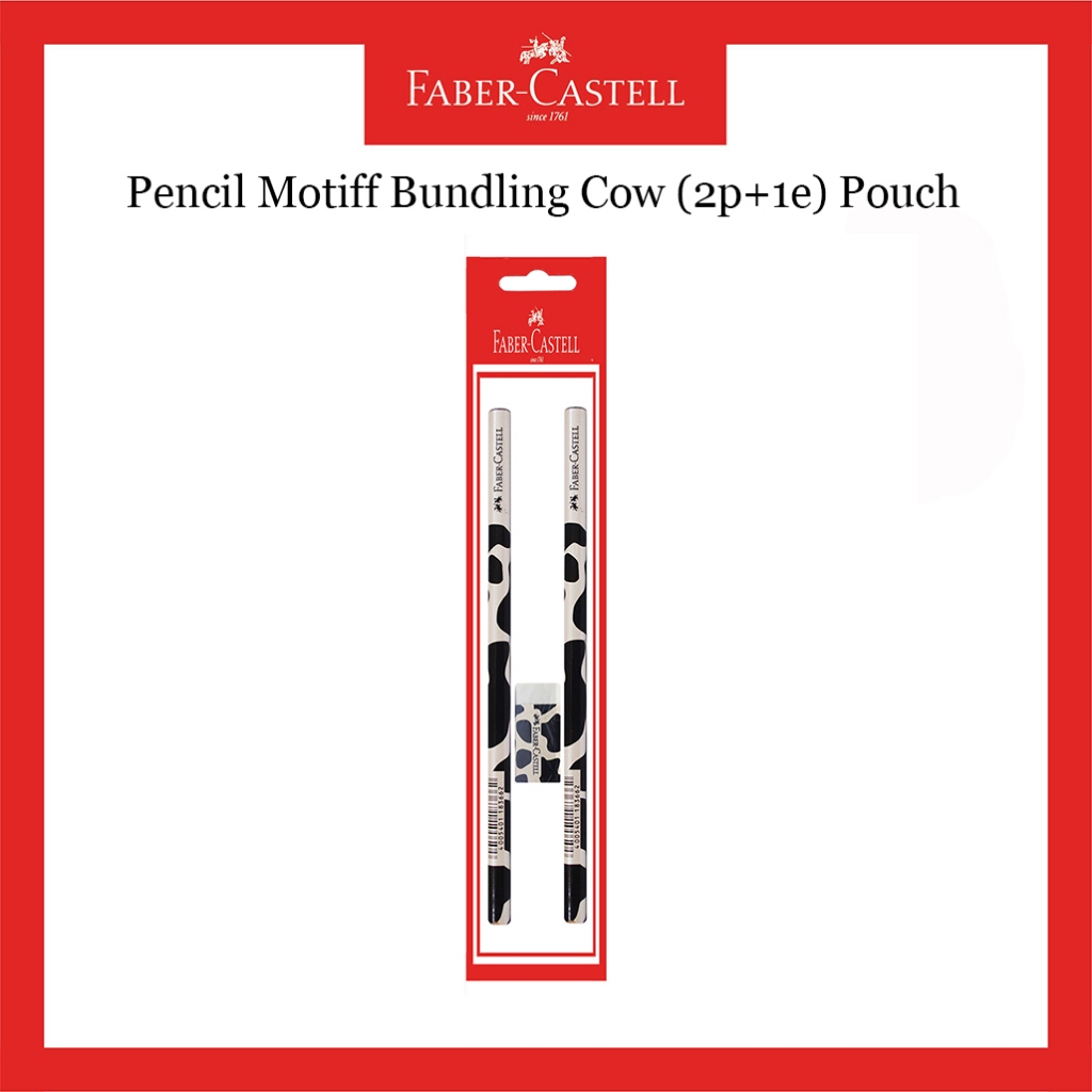 Jual Pensil Faber Castell Motif Cow 2B / Bundling Penghapus / Tersedia ...