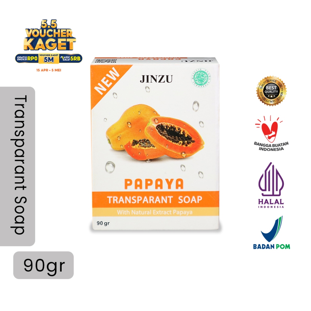 Jual JINZU Transparant Soap Sabun Mandi Papaya 90gr | Shopee Indonesia