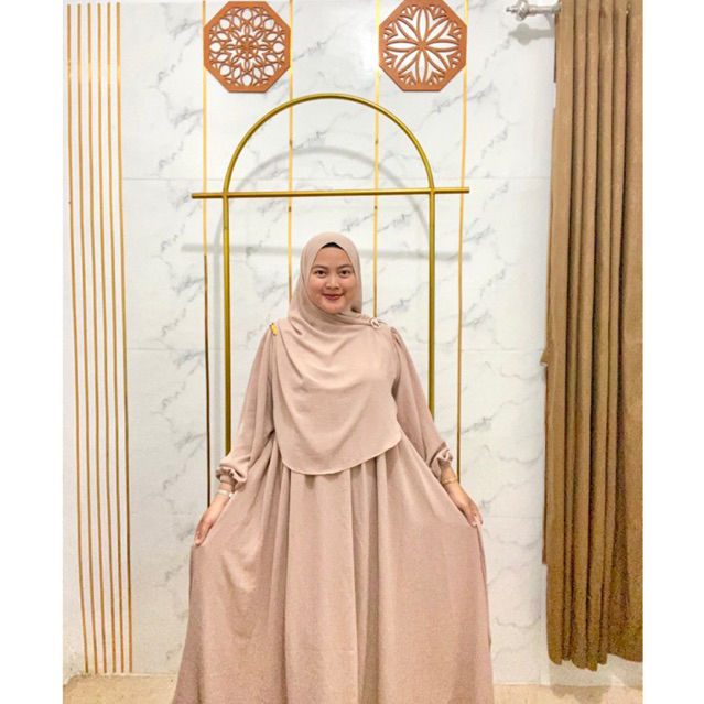 Jual Gamis Syar'i Terbaru Luna Set Syari Pashmina Oval Gamis Set Hijab ...