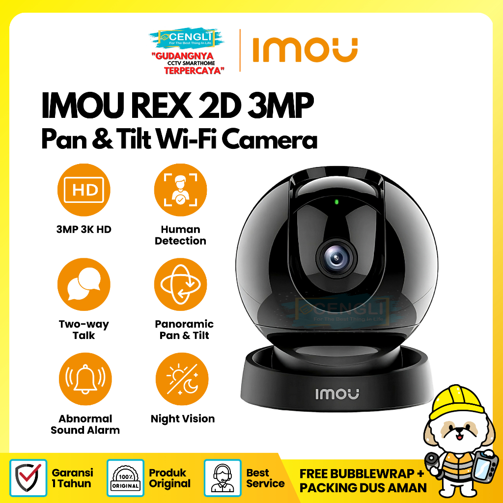Jual IP Camera IMOU REX 2D 3MP 3K Wi-Fi Pan & Tilt Smart Tracking 2 Way ...