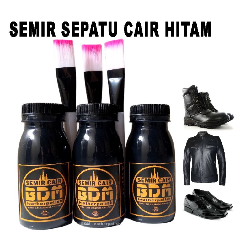 Jual Semir sepatu cair hitam / semir cair kulit gratis kuas | Shopee ...