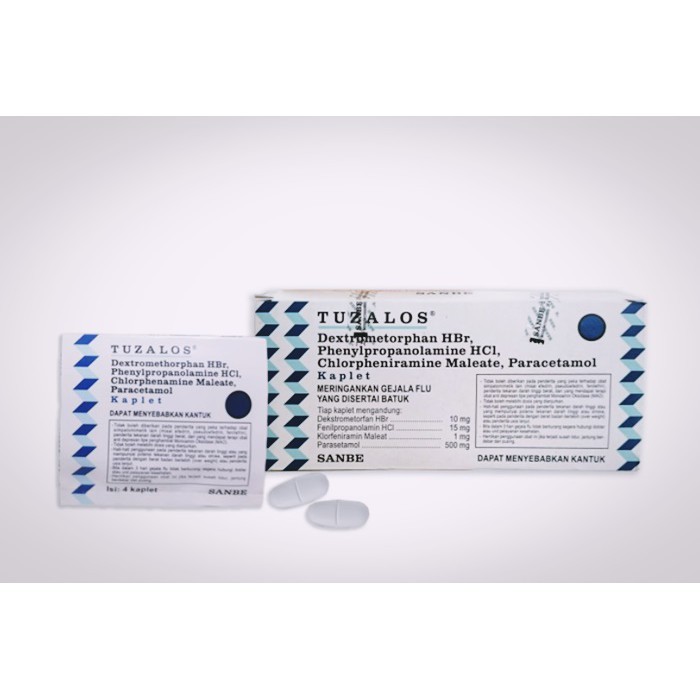Jual Tuzalos Obat Flu Demam Sakit Kepala Obat Pilek Batuk strip @ 4 ...