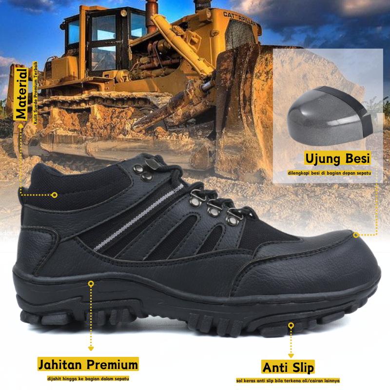 Jual Sepatu Safety Pria Original Armor Sepatu Septi Ujung Besi Safety ...