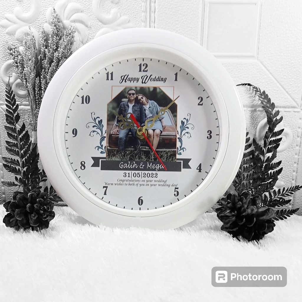 Jual Jam Dinding 30CM Bebas Custom Souvenir Logo Instansi Wedding Ultah ...