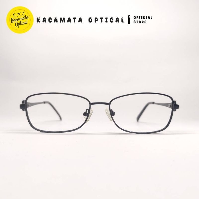 Jual KACAMATA OPTICAL - Frame KMO17149 Kotak Hitam Besi Plastik ...