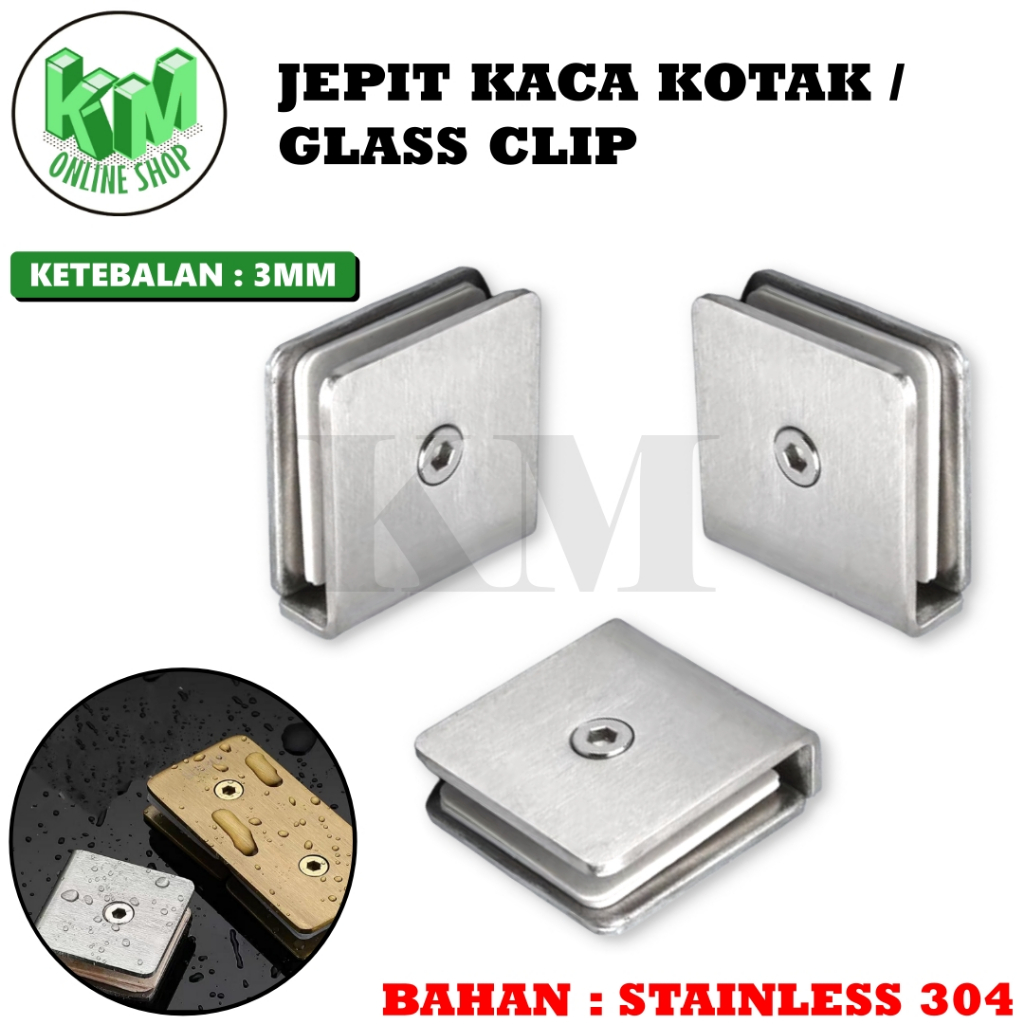 Jual Jepitan Kaca Kotak Stainless SUS 304 / Glass Fitting / Penjepit ...
