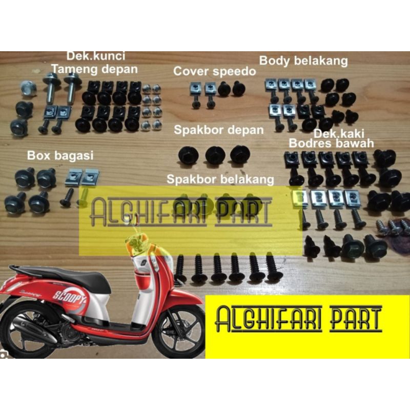 Jual baut body Scoopy fi 2013-2015/baut body fullset Scoopy fi 2013 ...