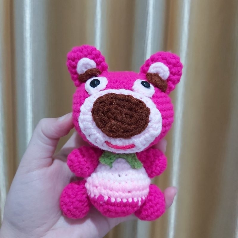 Jual Boneka Rajut Beruang Strawberry | Strawberry Bear Amigurumi ...