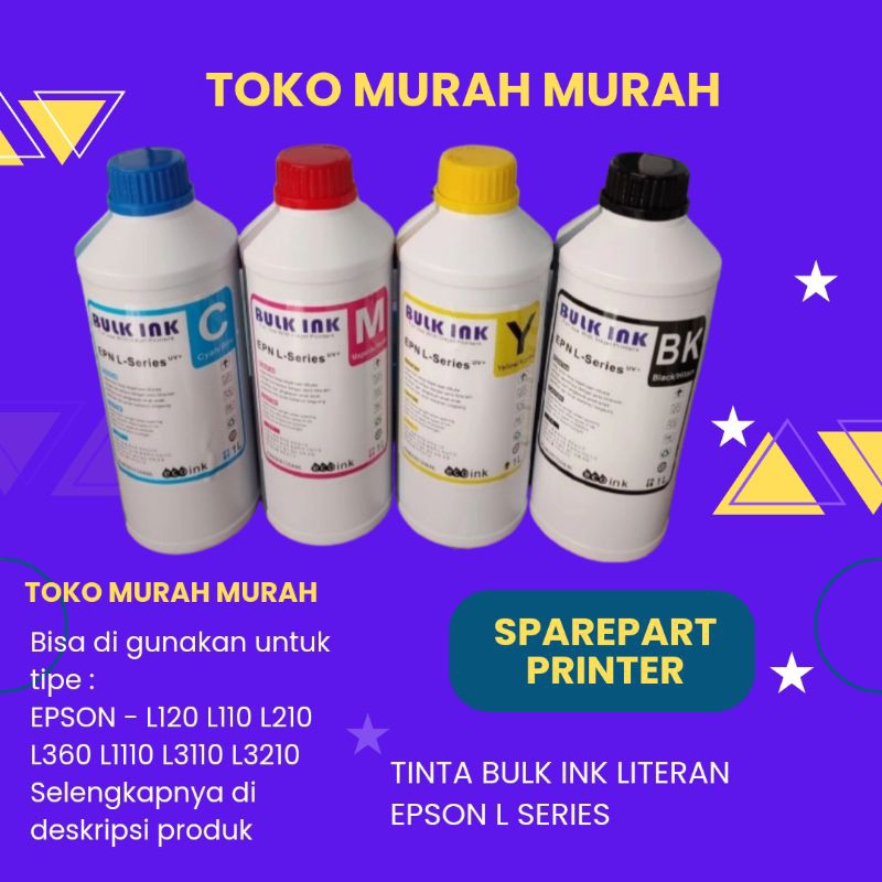 Jual Tinta Epson 1 Liter Bulk Ink 003 664 Suport Original L110 L120 ...