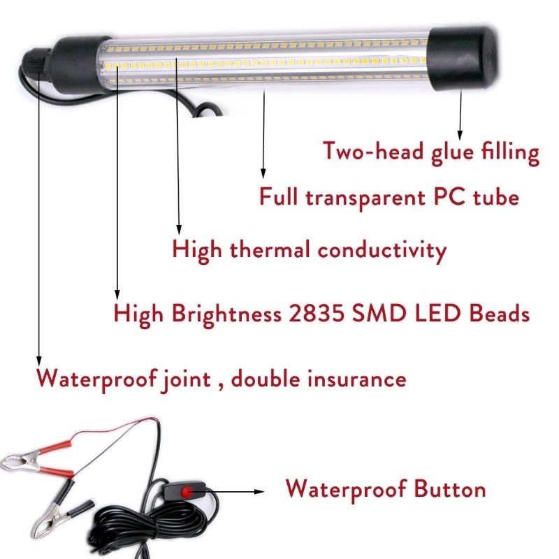 Jual Lampu penarik ikan lampu cumi lampu nelayan DC aki 12v-24v 15 Watt ...