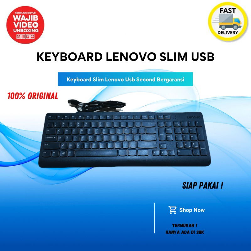 Jual KEYBOARD LENOVO SLIM USB ORIGINAL SECOND BERGARANSI | Shopee Indonesia