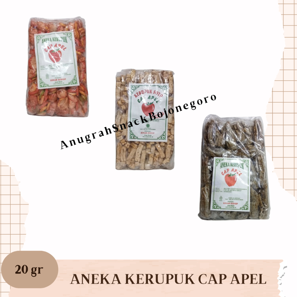 Jual Aneka Kerupuk Cap Apel (isi 20 pcs) | Shopee Indonesia