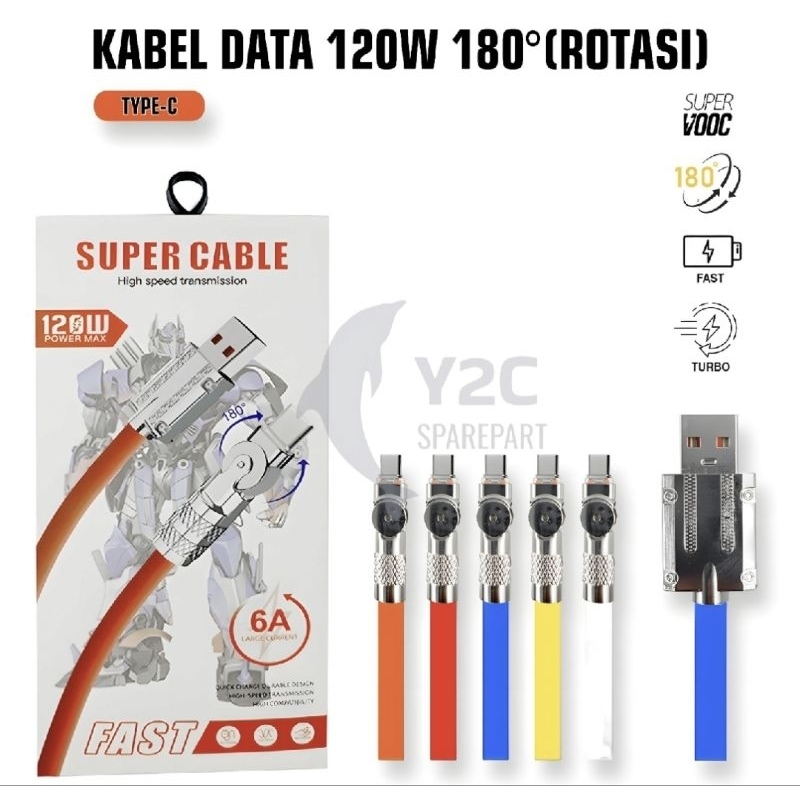 Jual KABEL DATA 120W TURBO FAST CHARGING BAHAN TEBAL SILIKON | Shopee ...