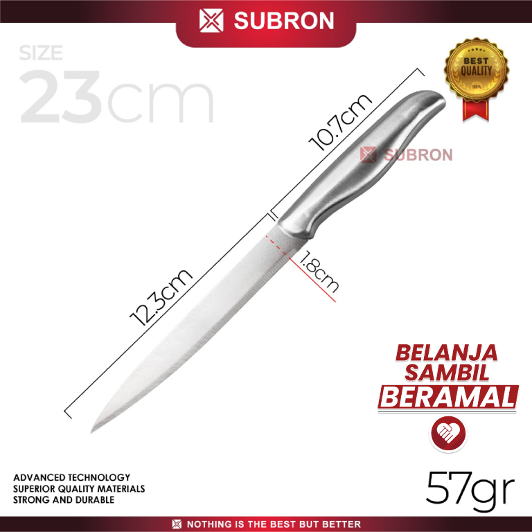 Jual SUBRON Pisau Dapur Stainless Tebal 28cm 30cm 32cm Tajam Kitchen ...