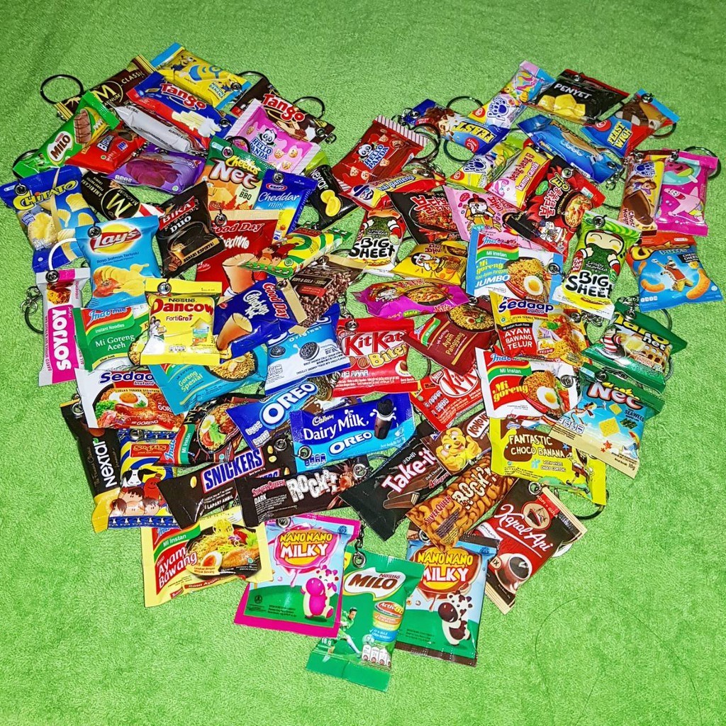 Jual GANTUNGAN KUNCI SNACK MINIATUR / SOUVENIR GANCI SNACK LUCU MURAH ...