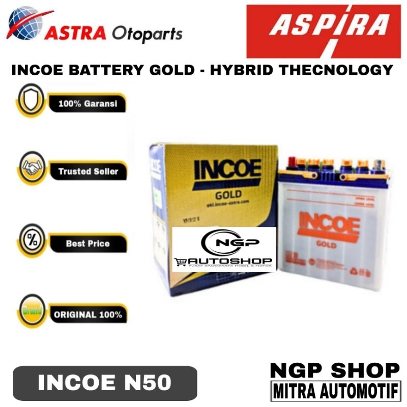 Jual Aki Incoe N50z 50Ah - Incoe Battery N50z - Original | Shopee Indonesia