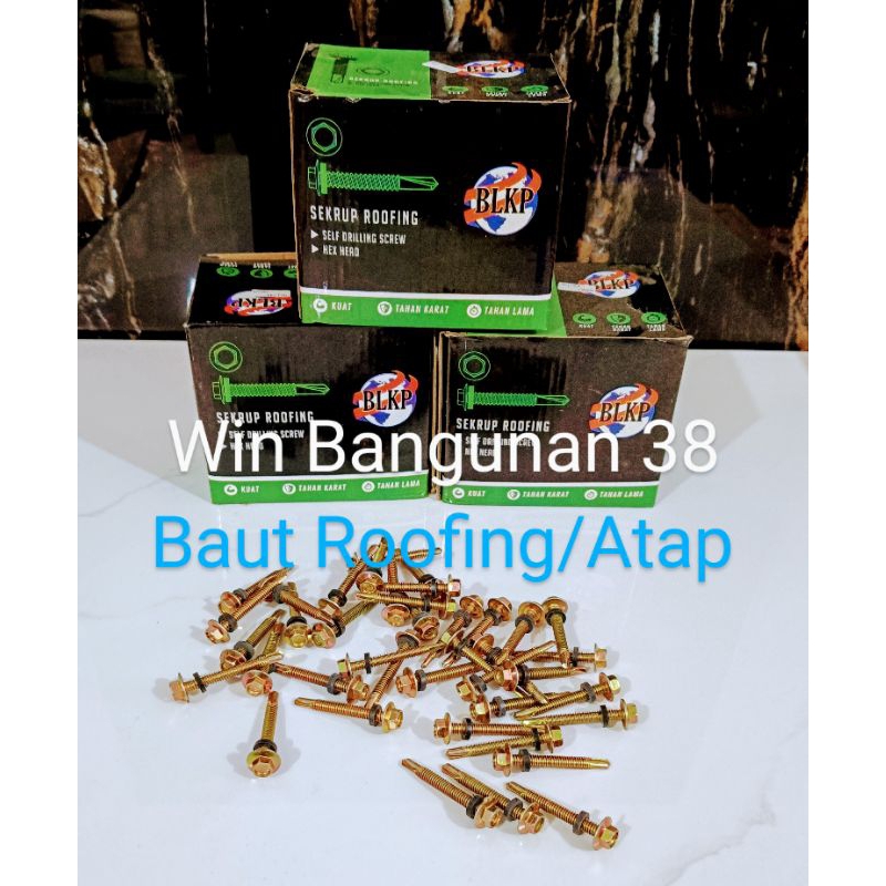 Jual Baut Roofing isi 200bh/Baut Spandek/Baut Atap 5.5mmX45mm | Shopee ...