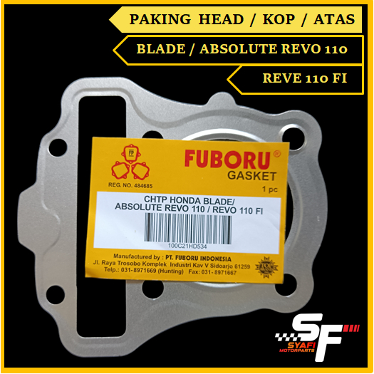 Jual PAKING HEAD BLADE / ABSOLUTE REVO 110 / REVO 110 FI GASKET PERPAK KOP ATAS BESI FUBORU ...