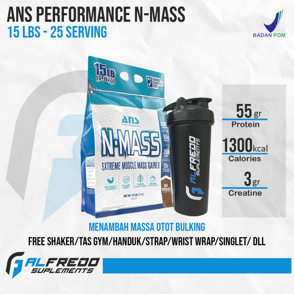 Jual ANS Performance N-MASS Gainer 15lbs N Mass Extreme Muscle Mass ...
