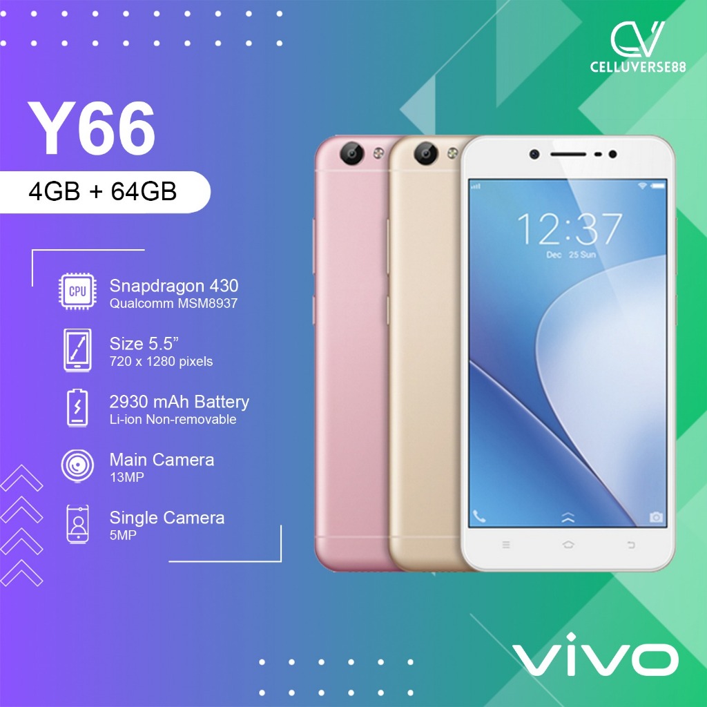 Jual HP VIVO Y66 RAM 4/64GB 4G Smartphone Android GARANSI | Shopee Indonesia