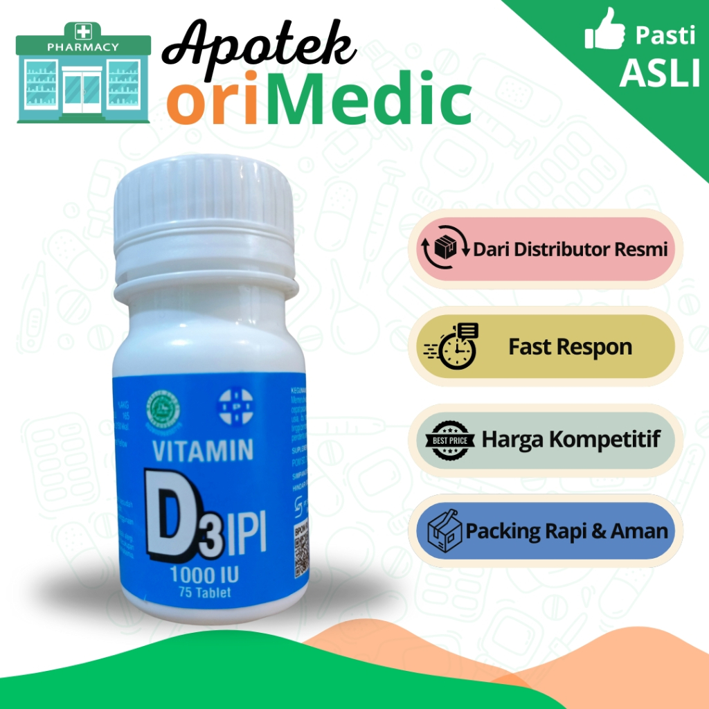 Jual Vitamin D3 1000 IU IPI 75 Tablet | Shopee Indonesia