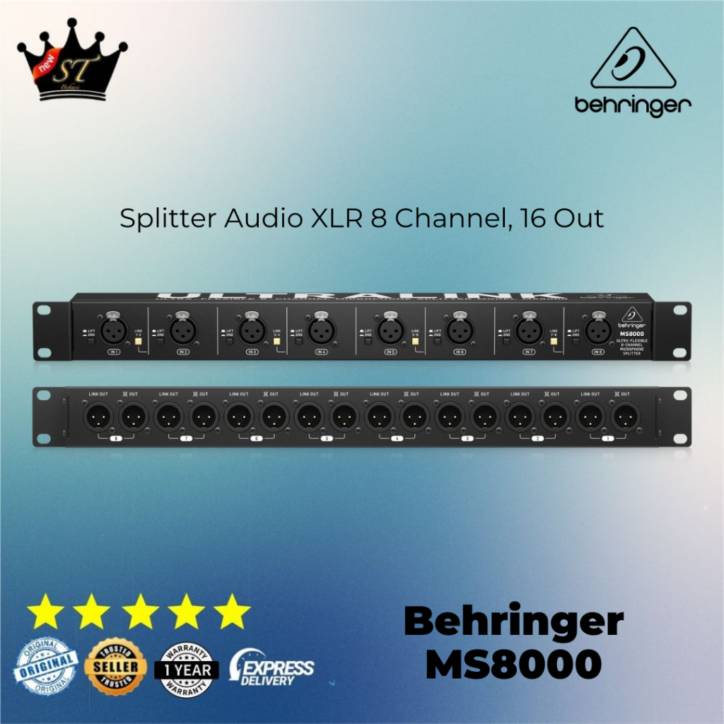 Jual Behringer MS8000 MS 8000 Microphone Splitter MIc 8 Channel 16 Output XLR Distributor ...