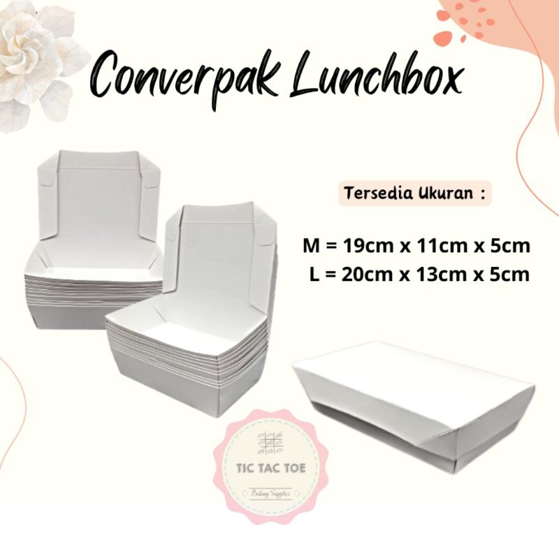 Jual converpack lunchbox putih laminasi, lunchbox nasi, lunchbox mie ...
