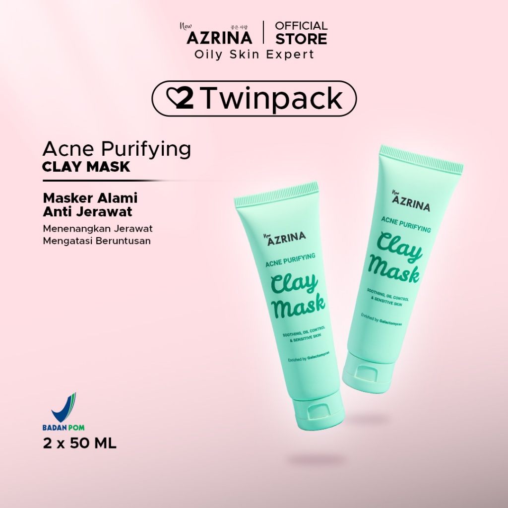 Jual Azrina 2PCS Acne Purifying Clay Mask - Masker Wajah Brightening ...