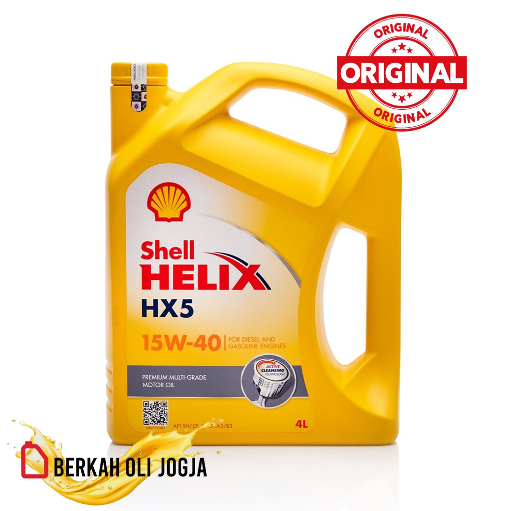 Jual Shell Helix HX5 15W-40 4L Oli Mesin Mobil ORIGINAL | Shopee Indonesia