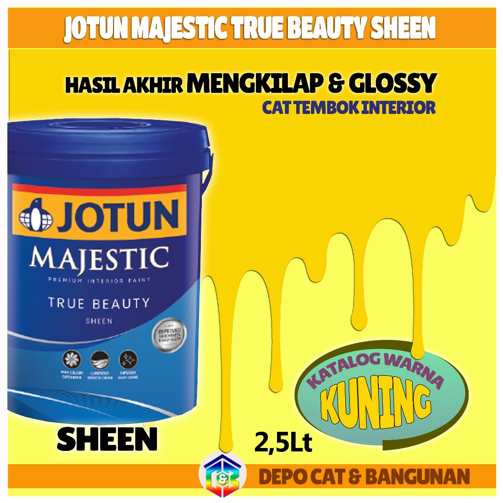 Jual CAT TEMBOK INTERIOR JOTUN MAJESTIC SHEEN 2,5LTR VARIAN WARNA ...