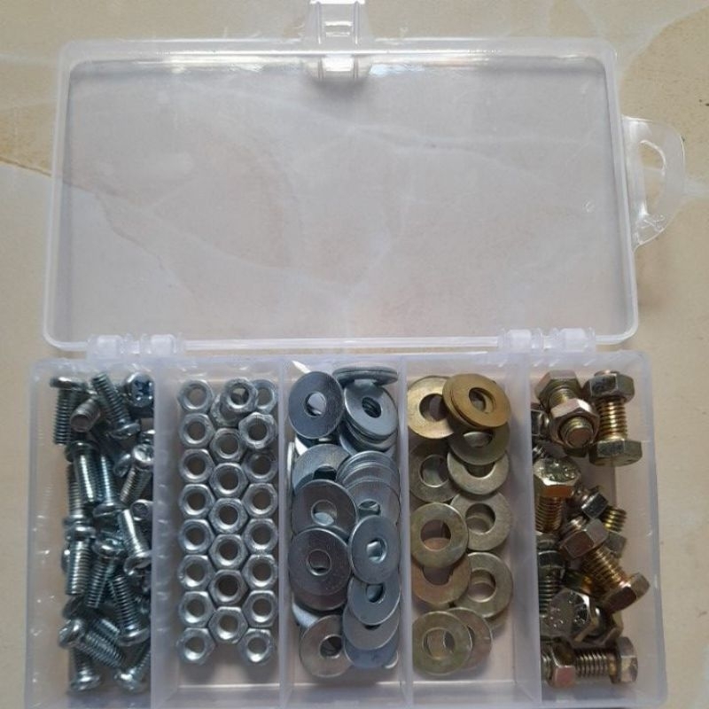 Jual Paket Mur Baut jp M5x15 (25 pcs)M4x15(25pcs),M3x10(25pcs),Ring plat M3 (50)M4 (50) M5 (50 ...