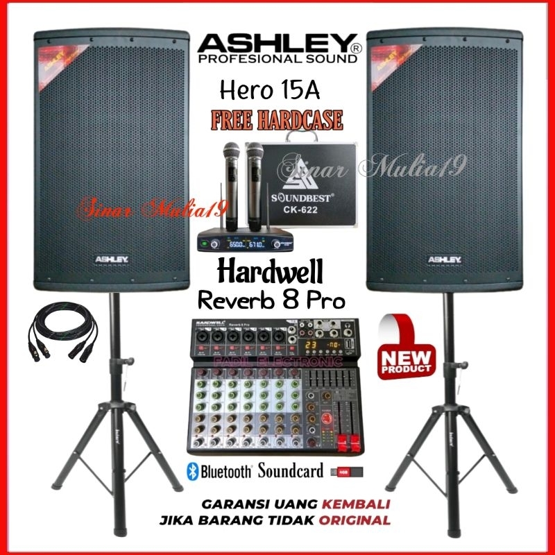 Jual Paket Karaoke Speaker Aktif 15 Inch Ashley Hero 15a Mixer Hardwell