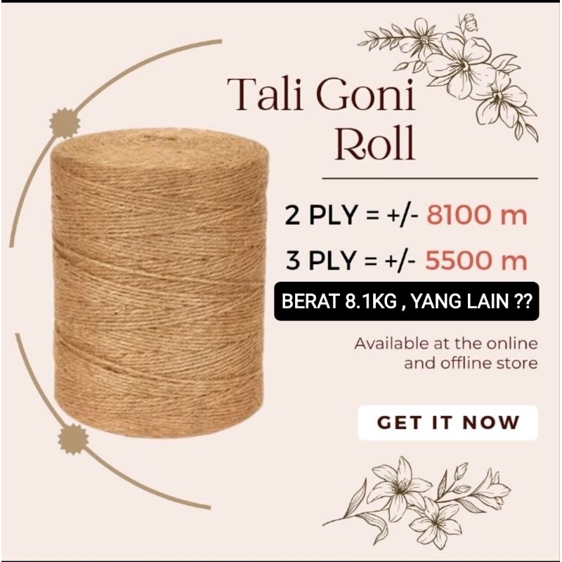 Jual TALI GONI / TALI RAMI 1 ROLL BESAR (2 PLY/3 PLY) PENJEPIT FOTO ...