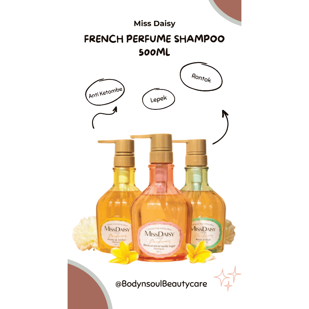 Jual MISS DAISY French Perfume Shampoo 500ml & Hairmask 250ml Organik ...