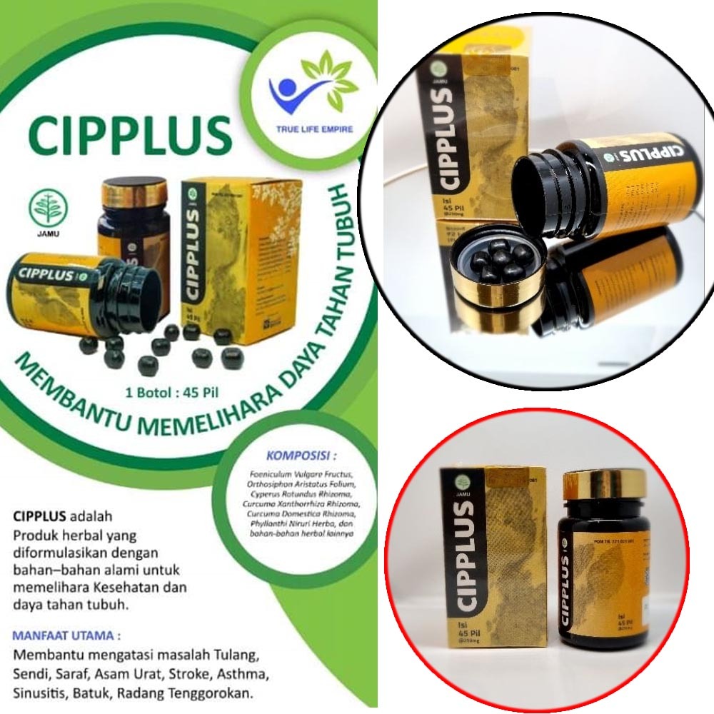 Jual Pil Hitam CIPPLUS 1 Botol 45 Butir Untuk Herbal Rematik, Nyeri ...