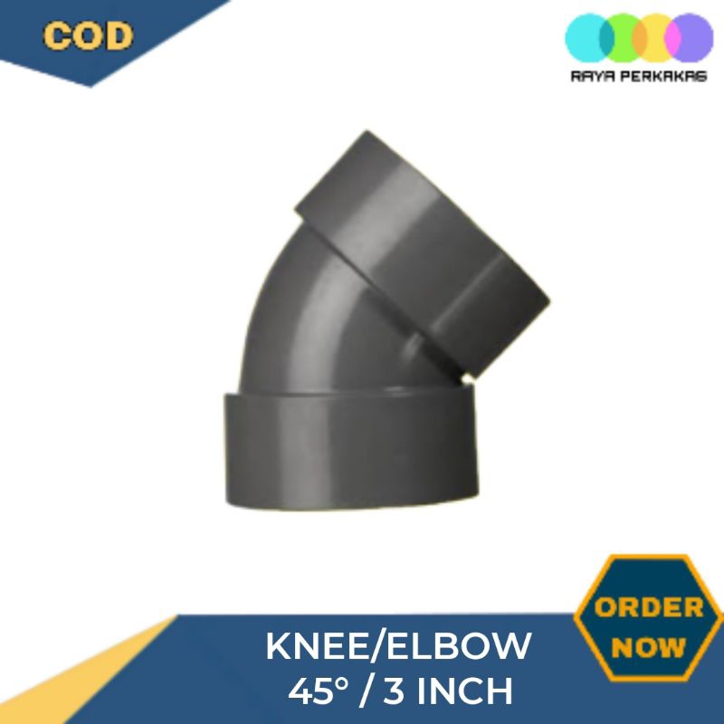 Jual Knee Keni L Elbow 45° Derajat 3 Inch Sambungan Pipa L 45° 3" | Shopee Indonesia