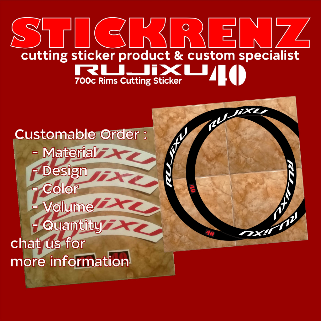 Jual Cutting Sticker Stiker Velg Rims Sepeda Roadbike 700c Rujixu 40 ...