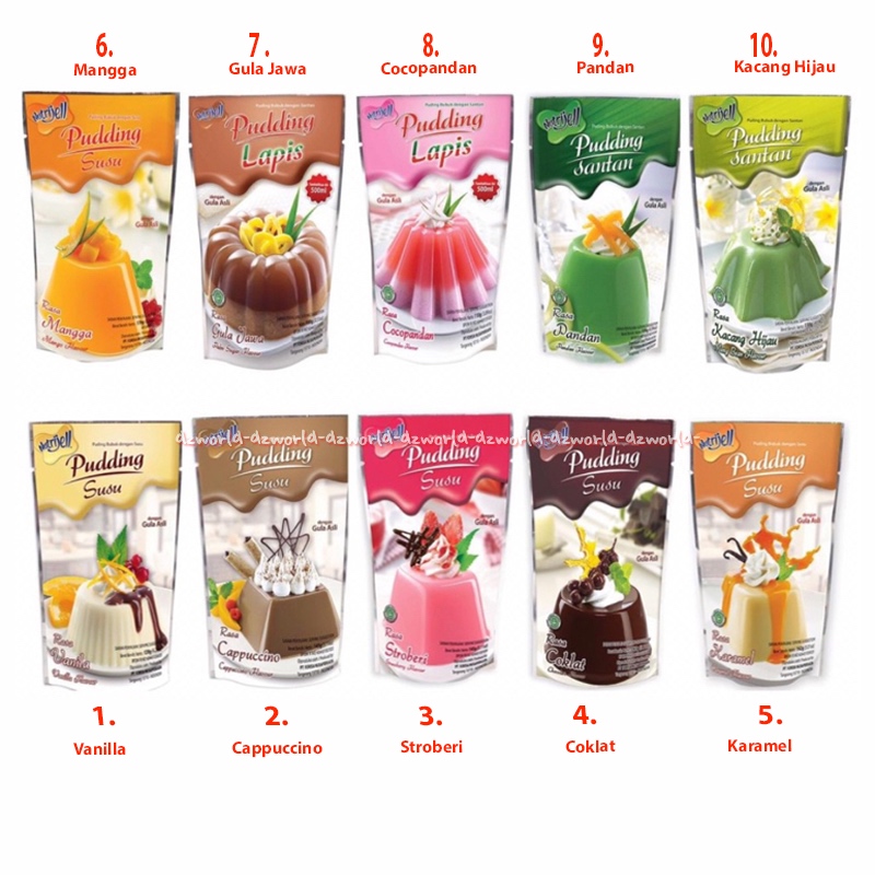 Jual Nutrijell 145gr Pudding Susu Rasa Vanilla Cappucino Stroberi ...